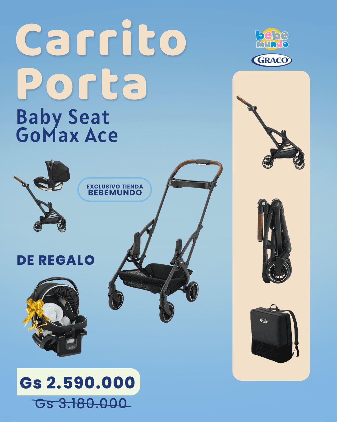 Carrito Porta-Baby Seat GoMax Ace - 29775 - Bebemundo